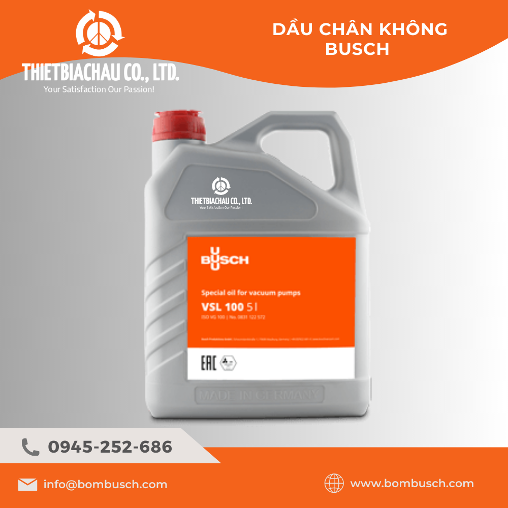 Dầu chân không Busch VSL 100 - Chính hãng | Bơm chân không Busch